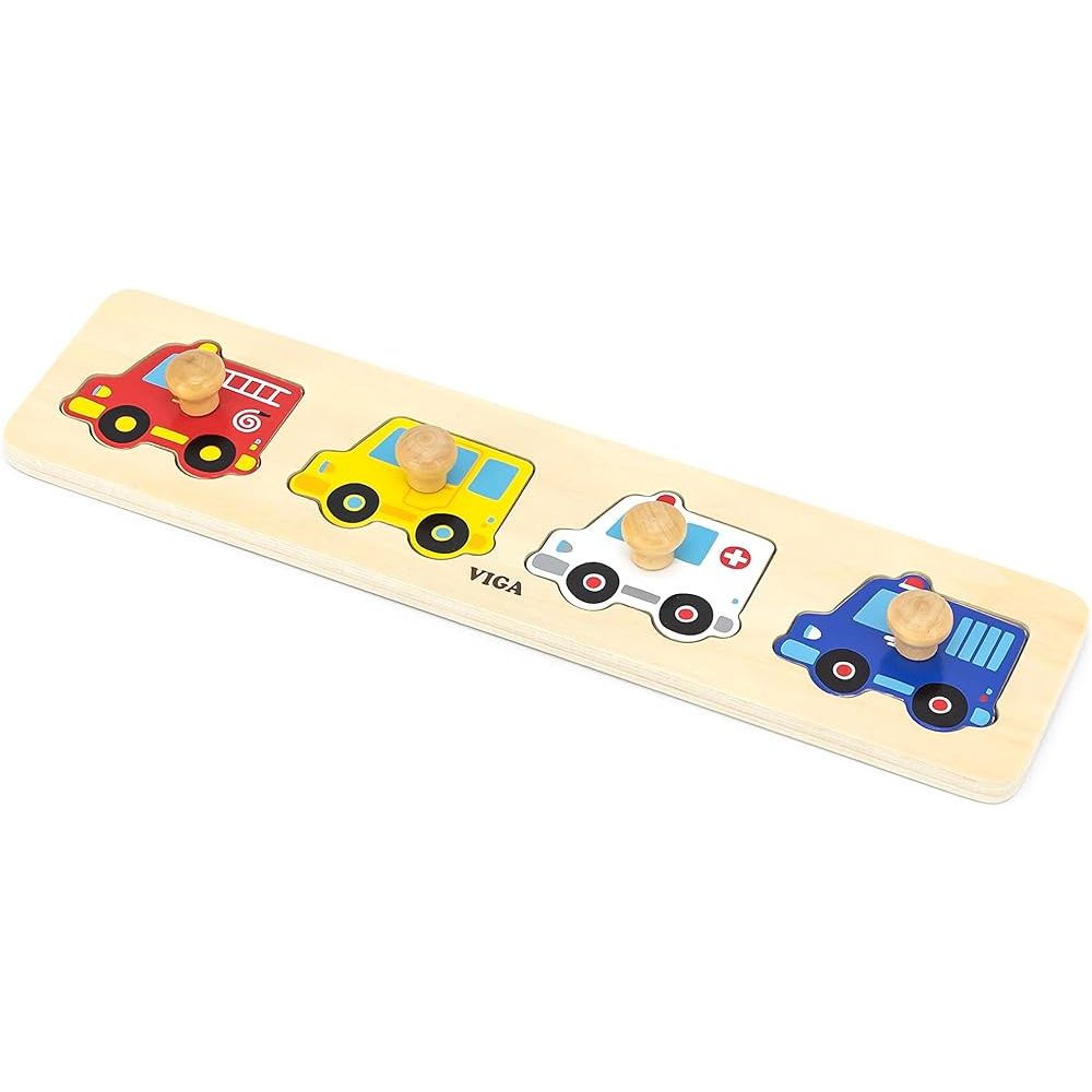 VIGA - Knob Puzzle Vehicles - 4pc | The Play Room