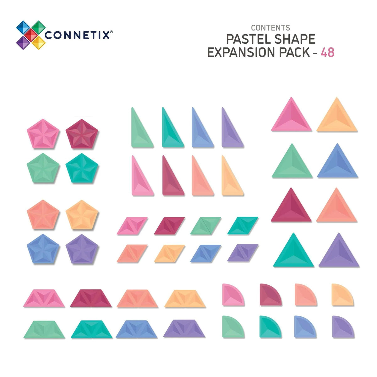 Connetix - Shape Expansion Pack - Pastel - 48 Piece | The Play Room