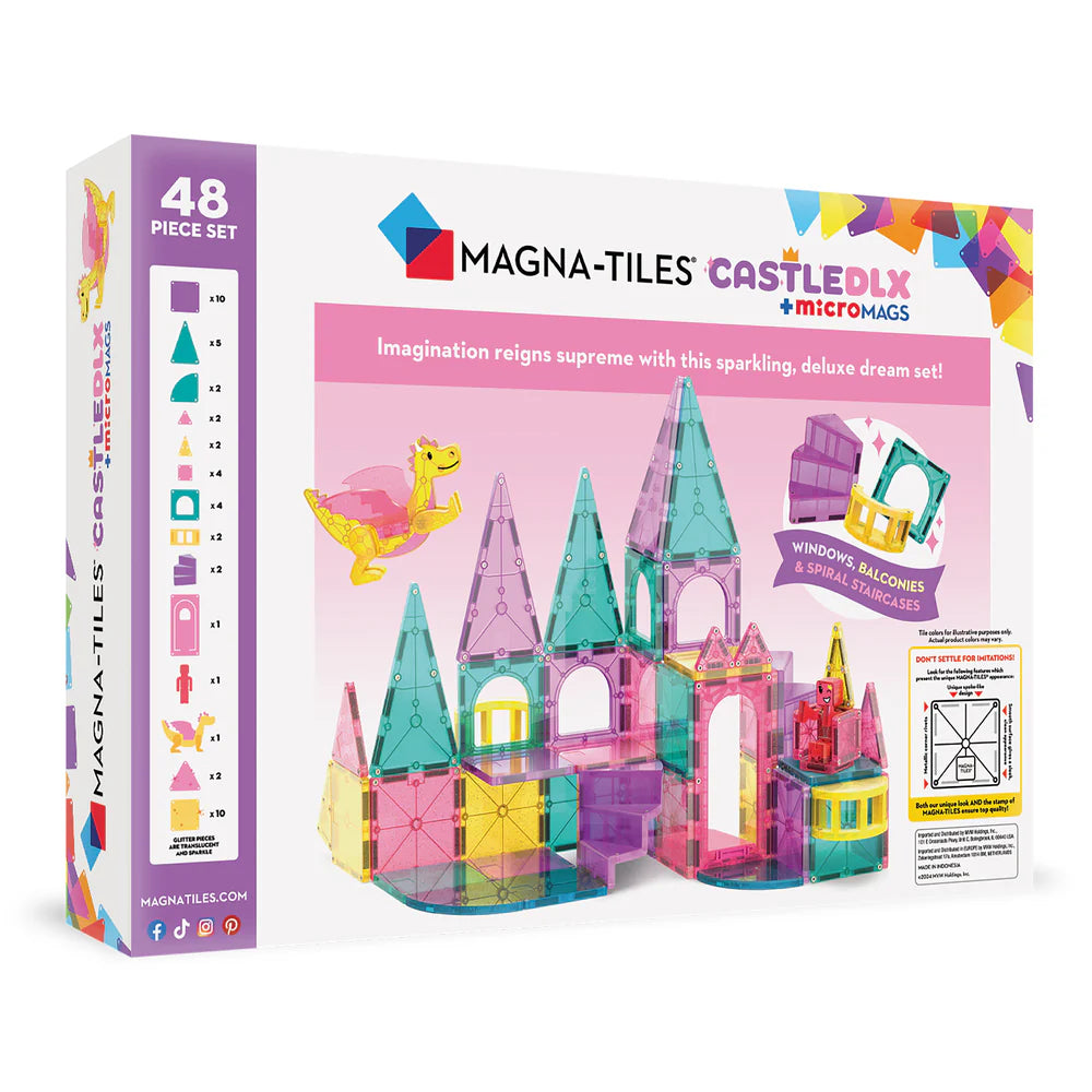Magna Tiles - Castle Deluxe + MicroMAGS 48 piece | The Play Room