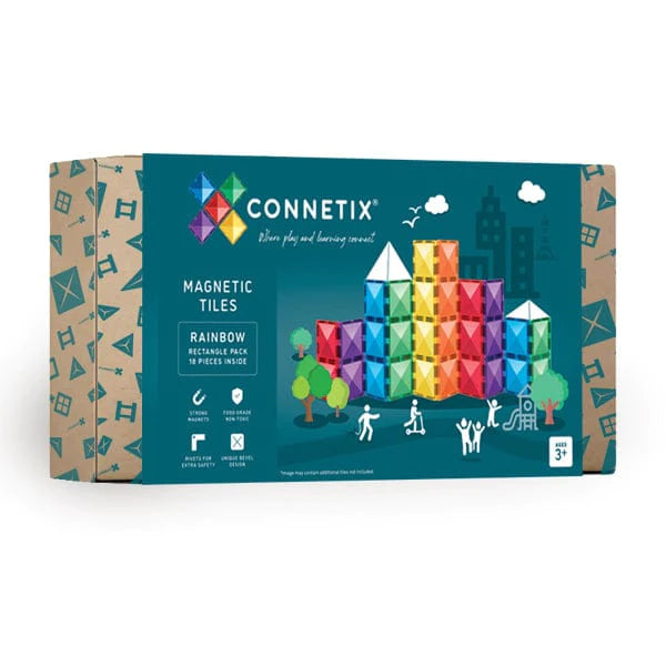 Connetix - Rectangle Pack - Rainbow - 18 Piece | The Play Room
