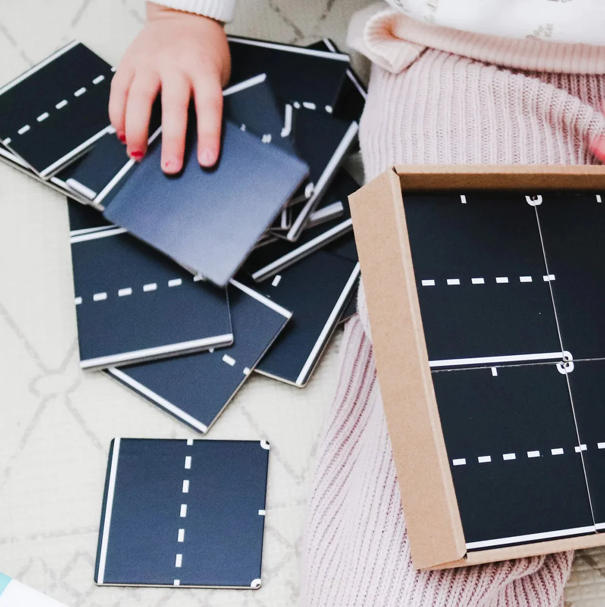 Learn & Grow - Magnetic Tile Toppers - Road (40 Piece) | The Play Room