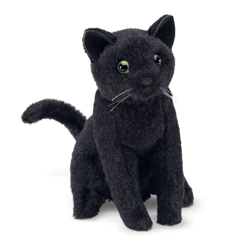 Folkmanis - Mini Black Cat Finger Puppet | The Play Room