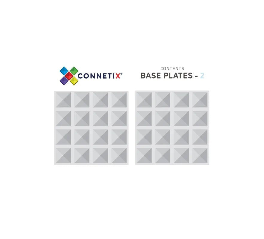 Connetix - 2 Piece Base Plate Pack - Clear | The Play Room
